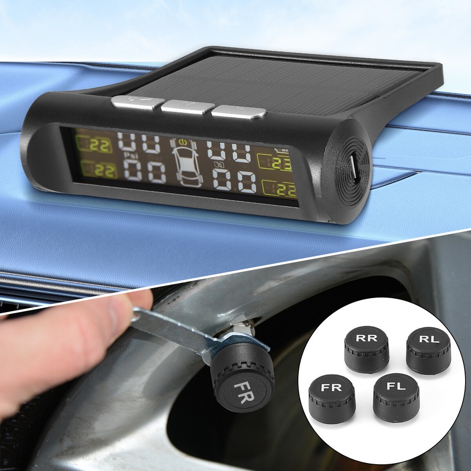 Universal TPMS Wireless Solar Tire Pressure Monitoring System 4 ...