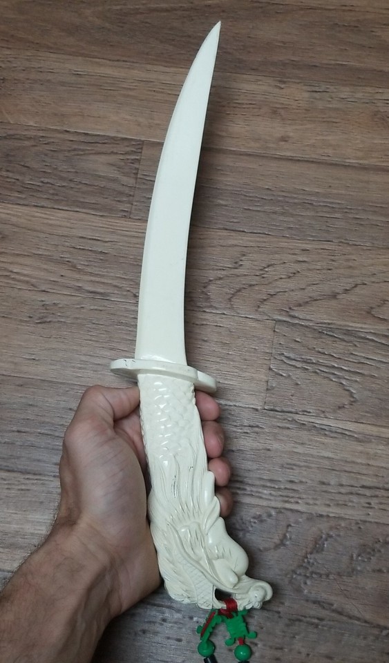 Vintage Chinese Asian Bakelite? Carved Carving 16" Dragon Sword Knife ...