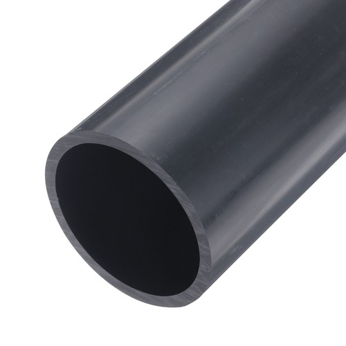 PVC Rigid Round Pipe 78mm ID 89mm OD 9" Length Dark Grey, High Impact ...