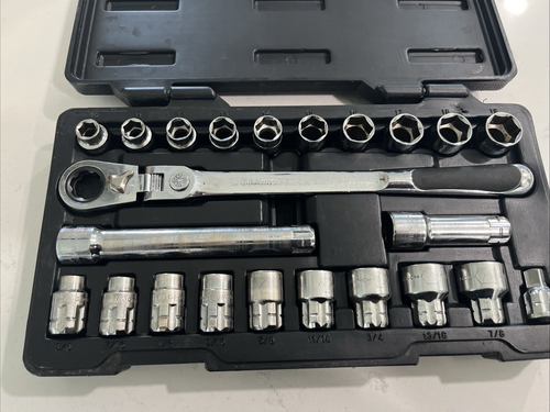 Gear wrench 23 Piece Metric & SAE Pass Through Socket Set W/ Flex Head ...