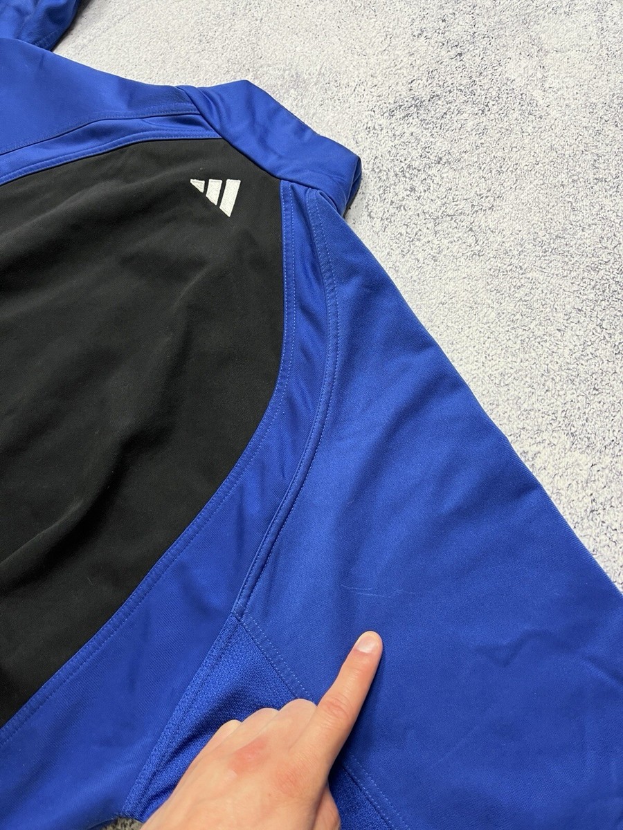 Adidas Vintage 90's Track Jacket Black & Blue White Stripes Adidas Vintage 90's Track Jacket Black & Blue White Stripes
