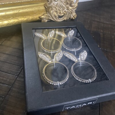 Tahari BUNNY EAR Napkin Rings Set of 4 Rhinestone - Gorgeous For Easter ...