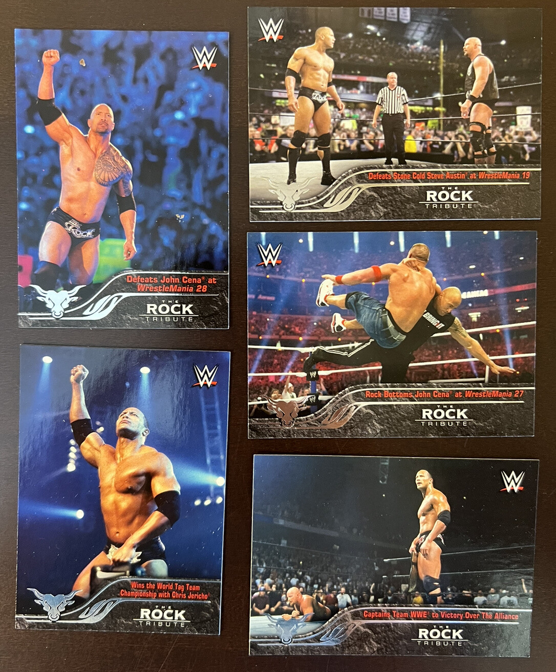 5 - 2016 The Rock Topps Heritage WWE Tribute Insert Cards Dwayne ...