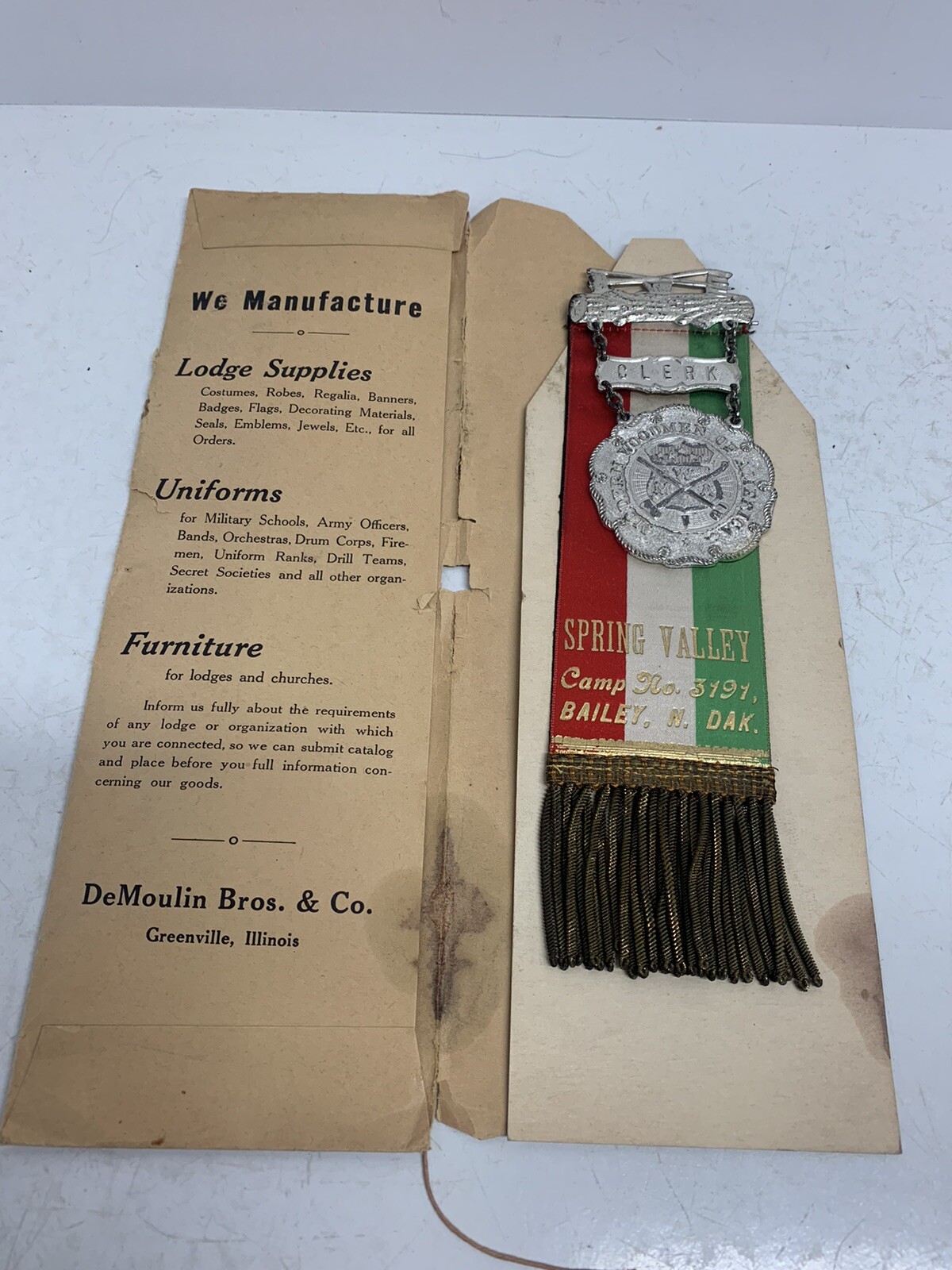 Moden woodmen of America Clerk Badge A002 | eBay