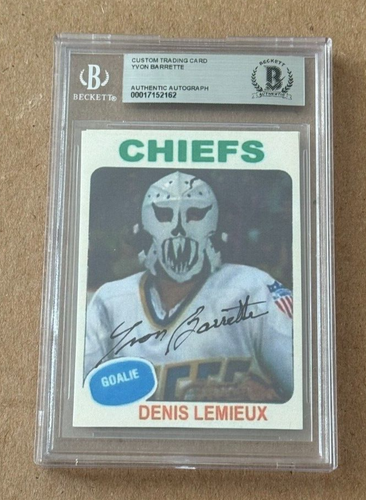 YVON BARRETTE AUTOGRAPHED CARD BECKETT BAS SLAP SHOT HAND SIGNED #2 | eBay