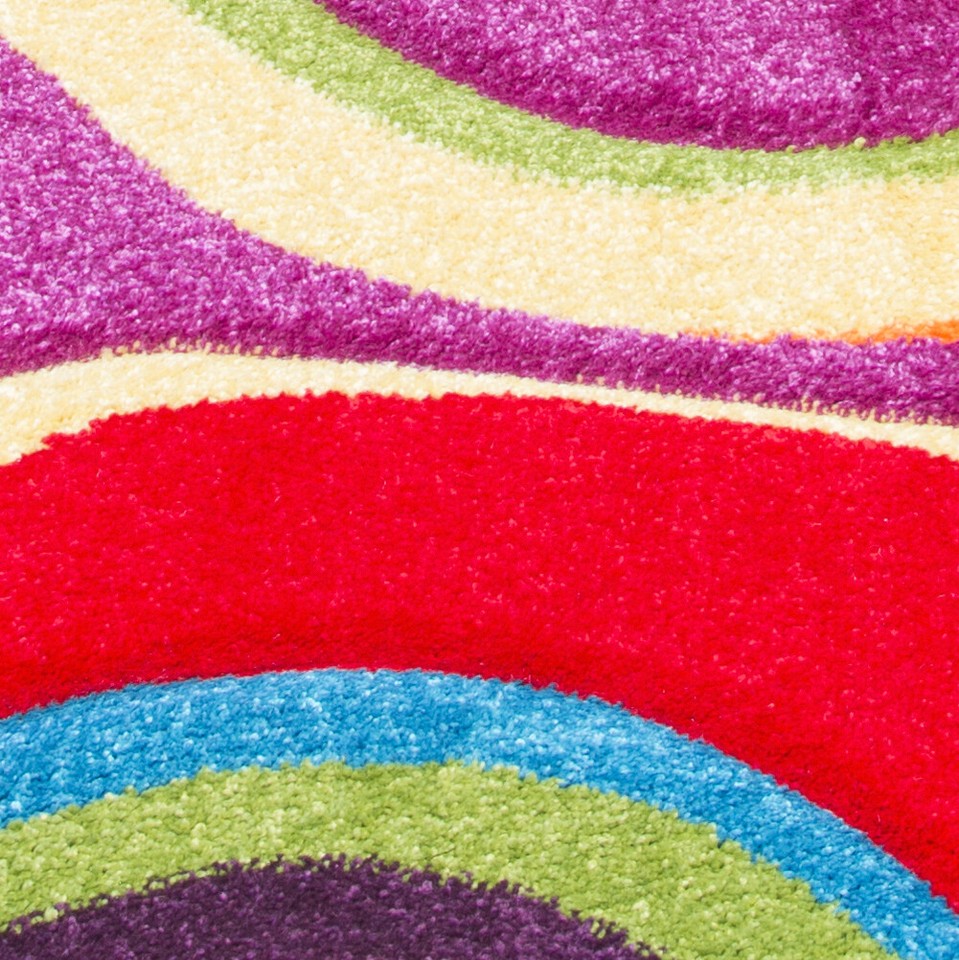 Multi Coloured Rugs Runners Carpet Rainbow Design Mat Hand Carved ...