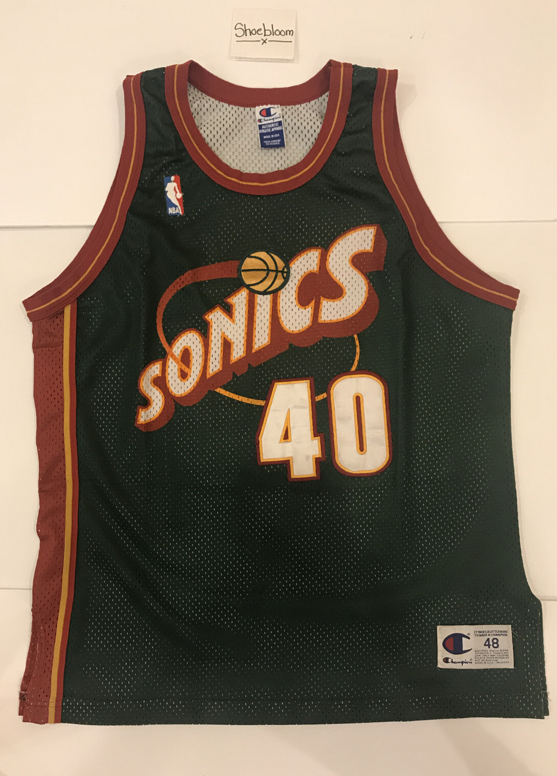 Champion Shawn Kemp Seattle Supersonics Sonics Authentic Finals Jersey ...