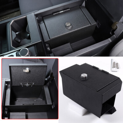 For TOYOTA Tundra 2022-23 Center Console Safe GUN Storage Lock Box W ...