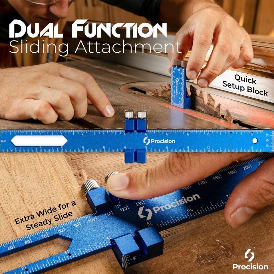 Procision Woodworking Ruler, Set of 3 (12, 8, 6 Inch), Precise ...