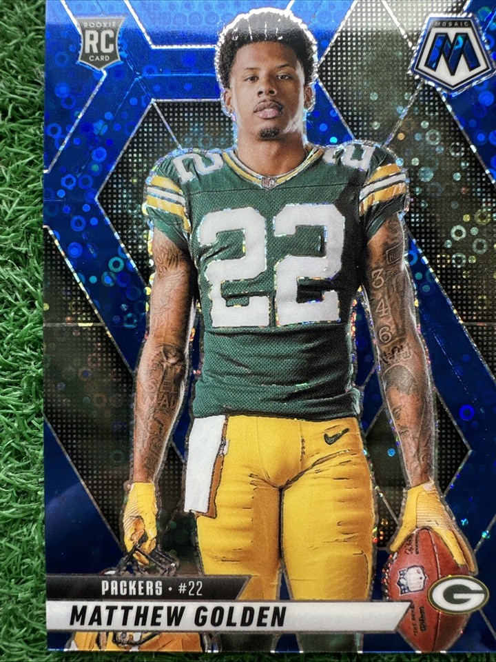 Matthew Golden 2025 Mosaic No Huddle Blue Prizm ROOKIE VARIATION /99 ...