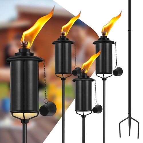 Home Garden Torch Set of 4, 16oz Outdoor Metal Torch Garden Décor, 59 ...