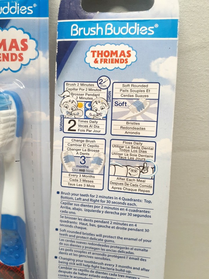 2 X 2PK Brush Buddies Kids Toothbrushes Thomas-Friends Thomas the Train ...