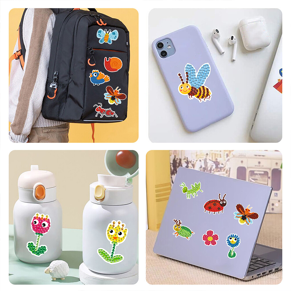26PCS DIY Cartoon Diamond Mosaic Stickers Kits Gift for Kid Adult(Bush ...