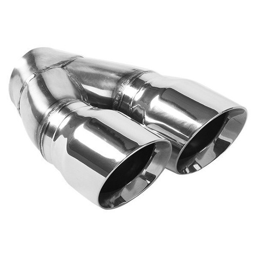 Exhaust Tip Stainless Steel Driver Side Round Angle Cut Weld-On Dual ...