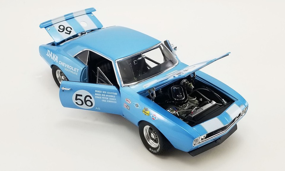1967 DANA #56 BLUE CHEVY CAMARO TRANS AM RACING 1:18 ACME CHEVROLET GMP ...
