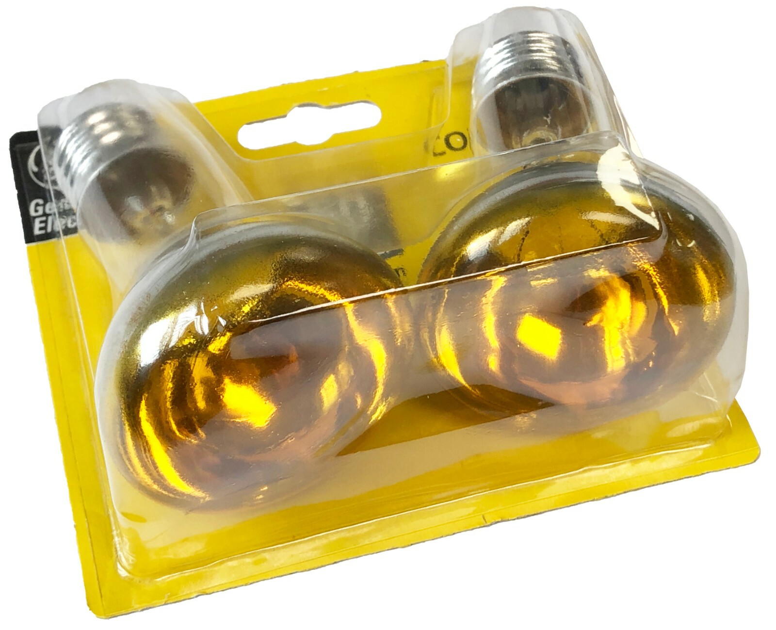 GE R63 60w Yellow Bulbs - Twin Pack (17095) - E27 Cap - Coloured Lamps ...