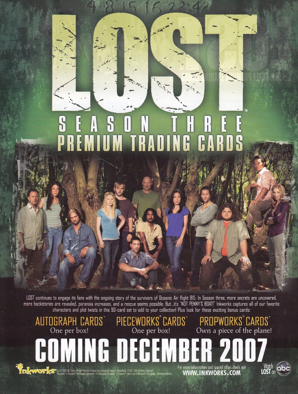 LOST SEASON 3 2007 INKWORKS PROMO PROMOTIONAL SELL SALE SHEET TV | eBay