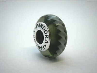 Authentic Pandora Black & White Zig Zag Murano Glass Charm 790601 ...