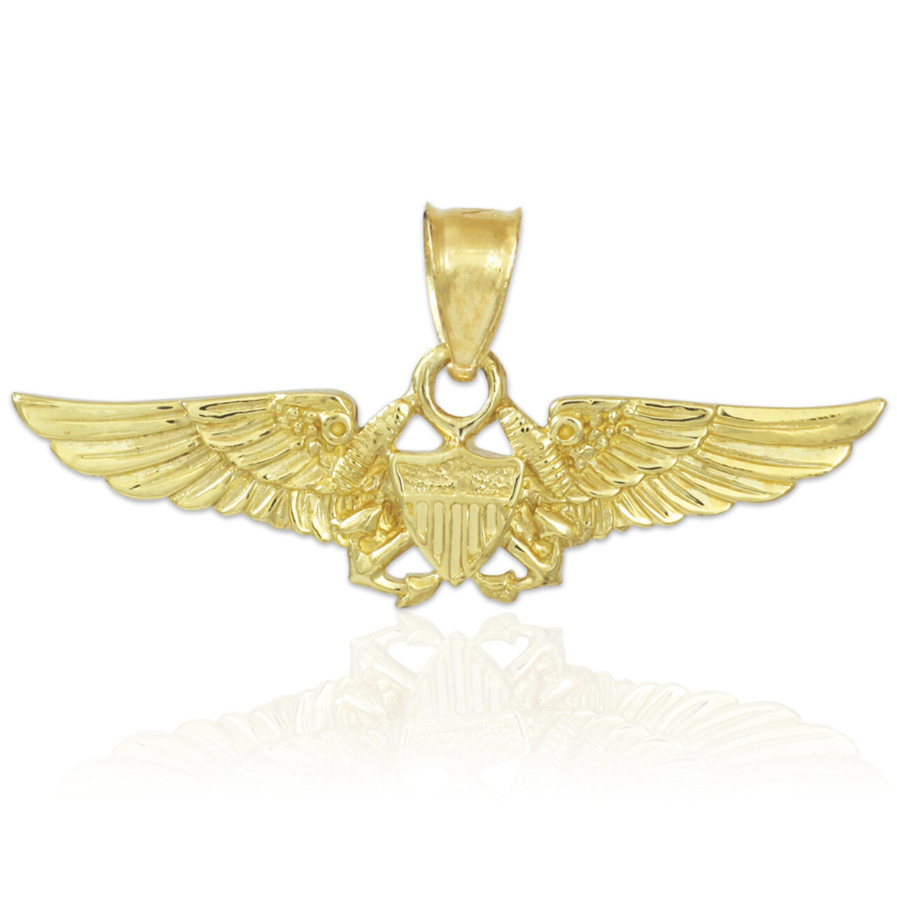 14K Solid Gold US Naval Aviator Pendant Necklace - Yellow, Rose, White ...