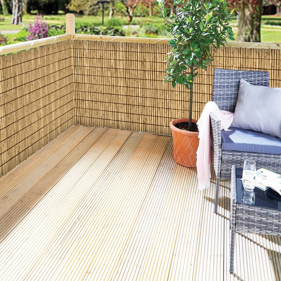 Bamboo Cane Slat Reed Screening Roll Garden Fencing Panel Outdoor ...