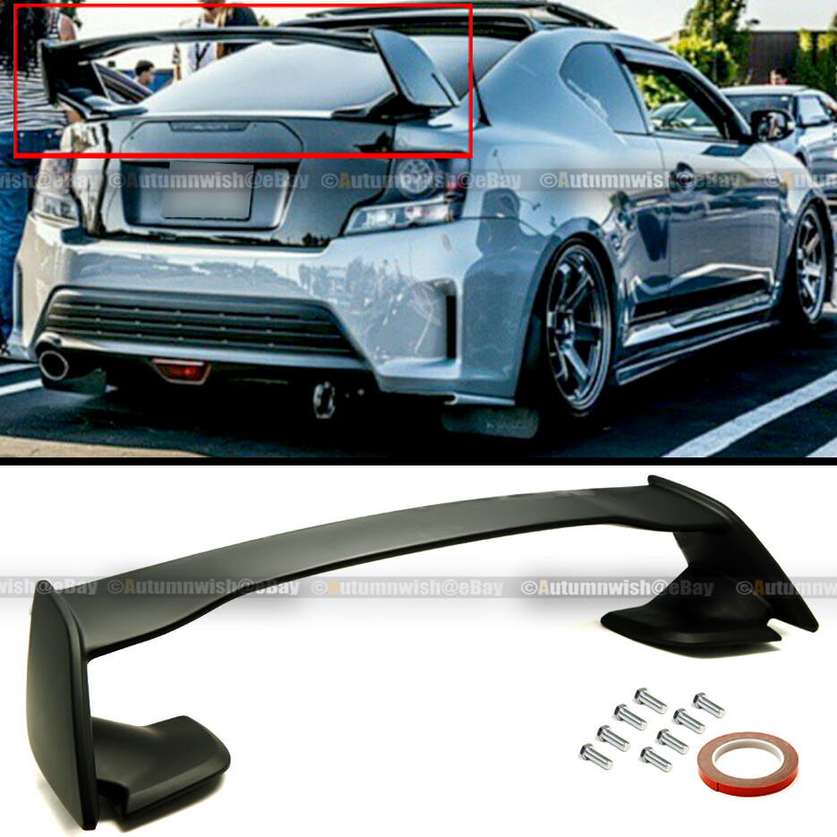 Fit 11- 16 2nd Gen Scion TC Unpainted Black ABS Plastic Rear Trunk Wing ...