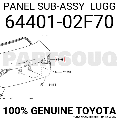 6440102F70 Genuine Toyota PANEL SUB-ASSY LUGG 64401-02F70 | eBay