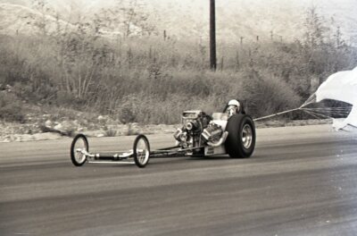 Front Engine Dragster w/ Parachute Deployed - Vintage NHRA Race ...