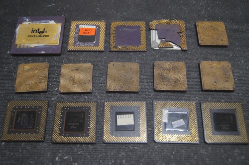Lot of ( 15 ) HIGH YIELD INTEL PENTIUM PRO AND AMD Ceramic CPU For Gold ...