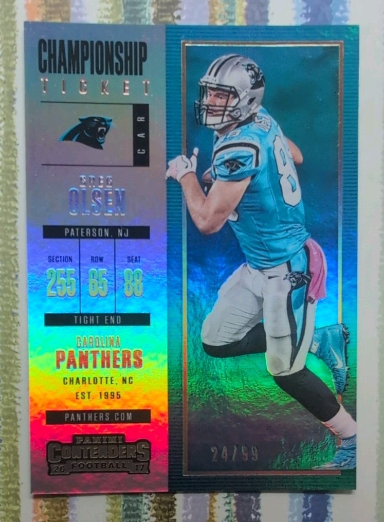 2017 Panini Contenders - Season Ticket Greg Olsen #6 Championship ...