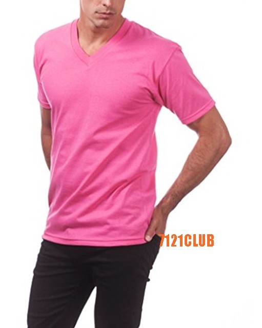 PRO CLUB MEN V NECK T SHIRT CAMO TEE PROCLUB PLAIN SHORT SLEEVE BIG ...