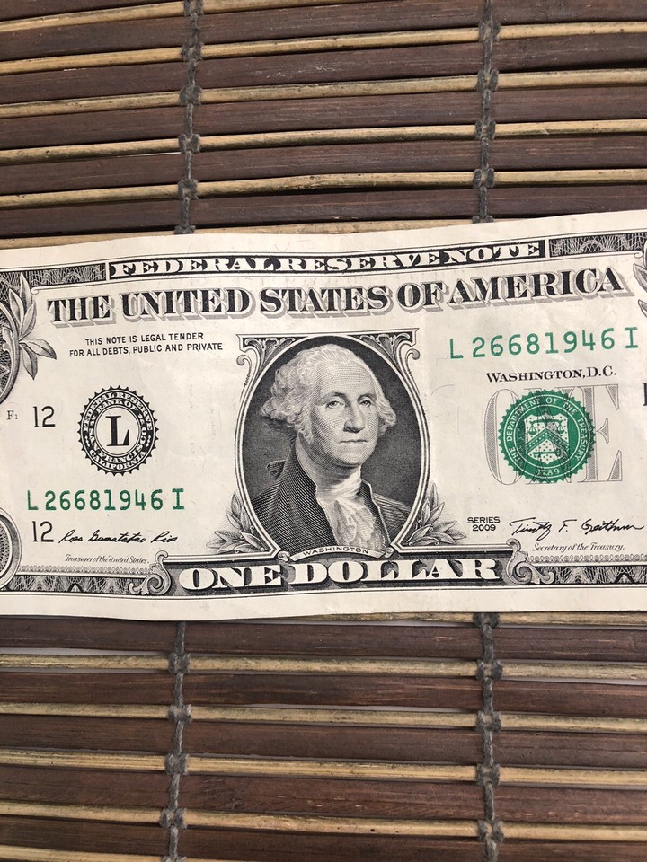 Ink Well Contamination Error 2009 Circulated $1 Dollar Bill Good ...