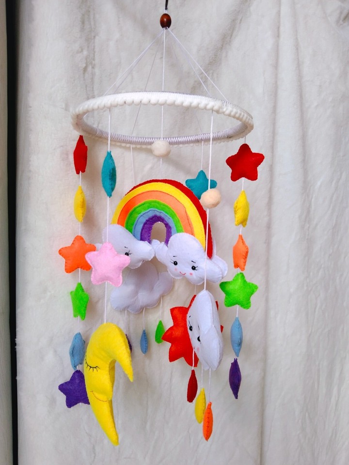 crib mobile,cot mobile Rainbow handmade | eBay