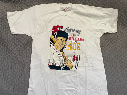 Ted Williams 50th Anniversary .406 in 1941 T-Shirt (L) Boston Red Sox ...