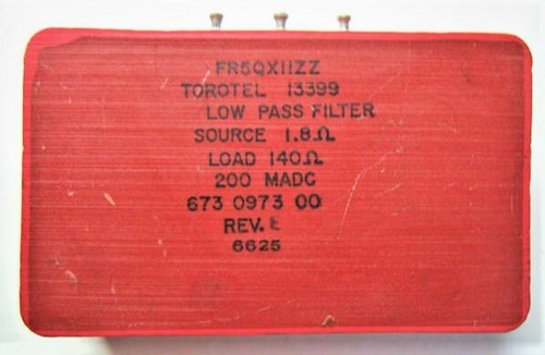 Torotel Low Pass Filter FR5QX11ZZ | eBay