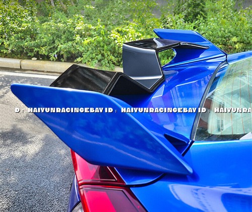 For Honda Civic Sedan 2016-2021 Black+Blue Rear Spoiler Gull Wing Tail ...