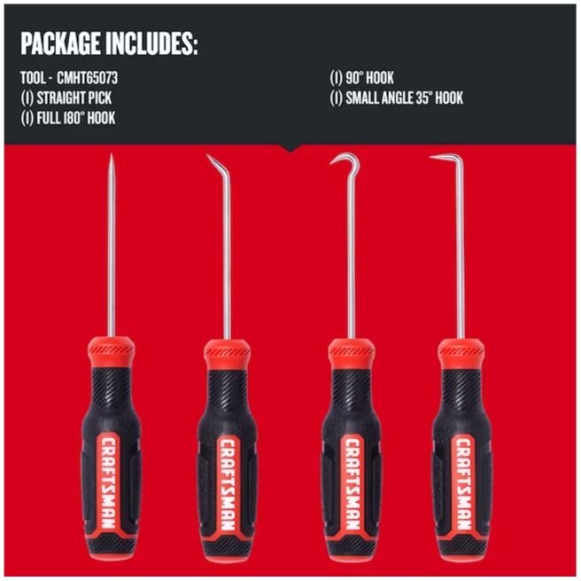 CRAFTSMAN 4 Piece Precision Steel Hook And Pick Set Grip Texture New ...