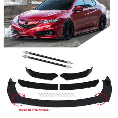 For Acura TLX Front Bumper Lip Spoiler Splitter Body Kit+ Strut Rod ...
