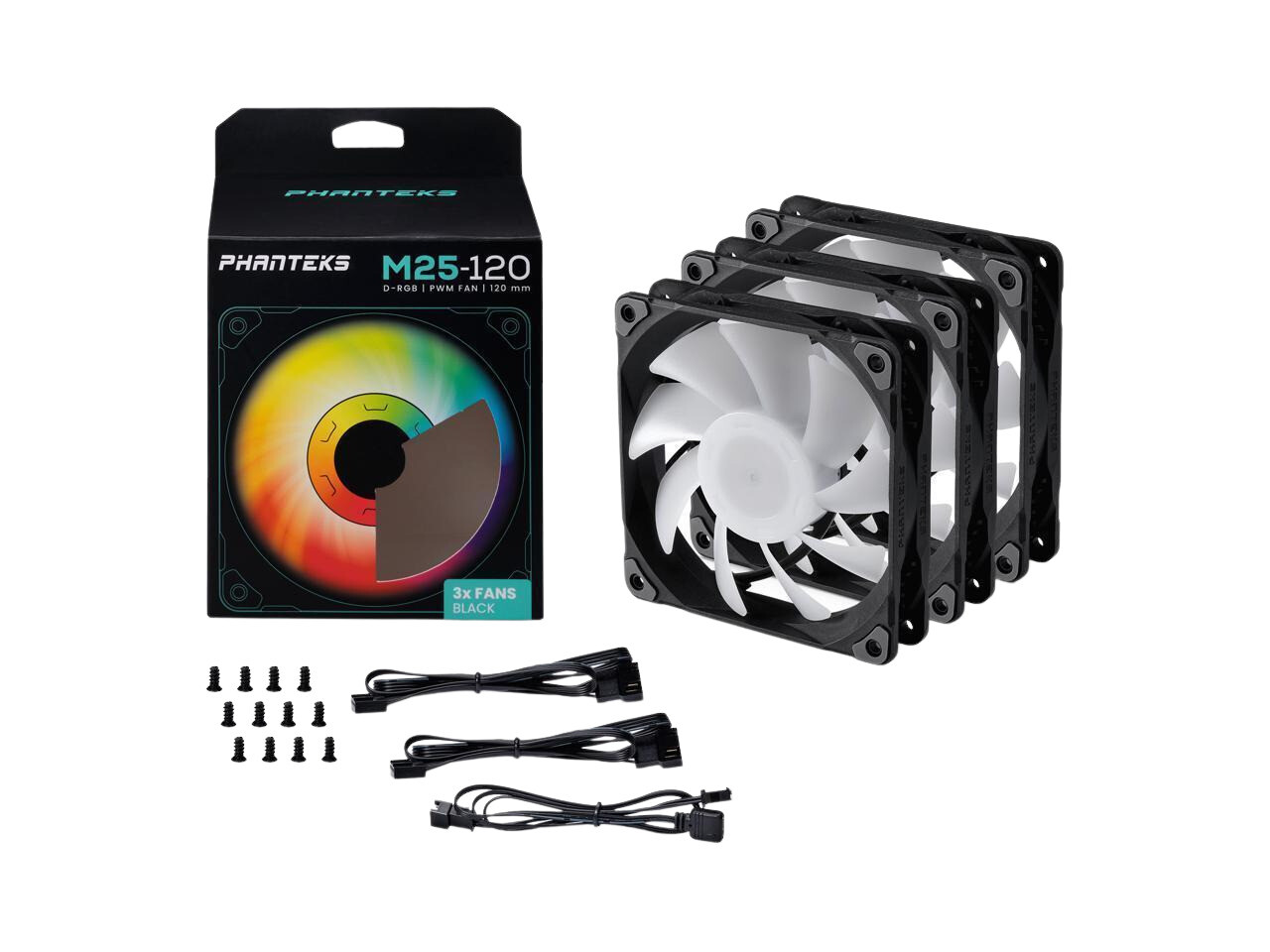 Phanteks M25 PWM D-RGB 120mm Case Fan - Black, 3-Pack for sale online ...