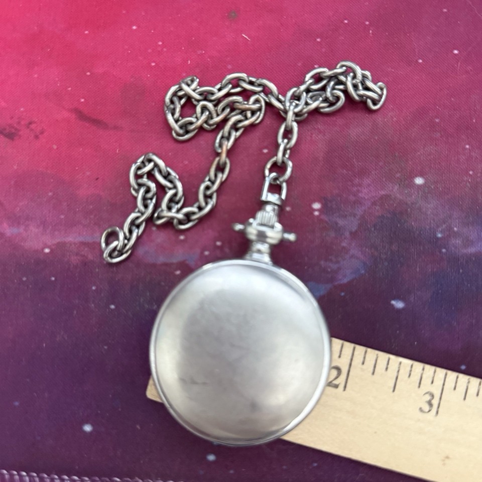 Relic Moon Phase Pocket Watch Silver Tone with Chain - As Is | eBay