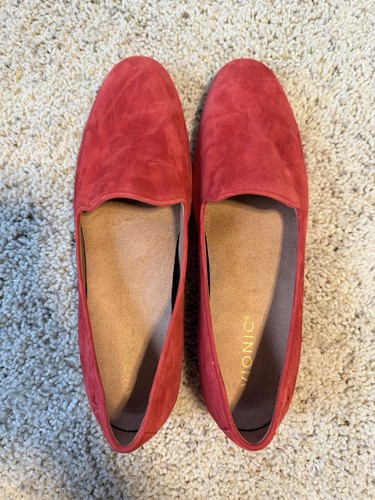 NEW! Vionic Willa II Red Suede Loafers Size 9.5 – Orthotic Comfort ...