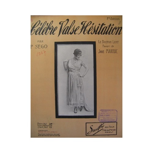 SEGO Paul Célèbre Valse Hésitation Piano 1920 | eBay