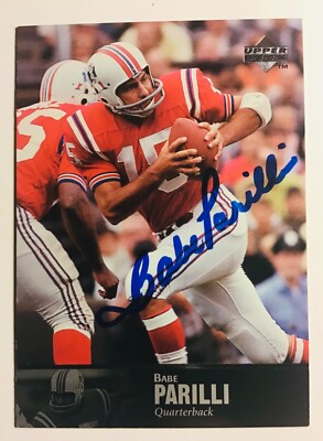 New England Patriots HOF BABE PARILLI autograph signed 1997 Upper Deck ...