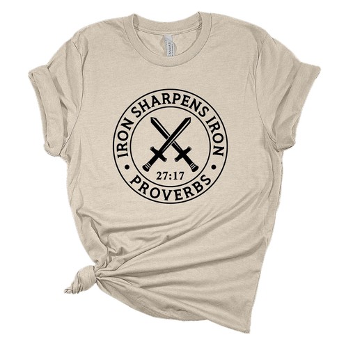 Womens Christian Tshirt Iron Sharpens Iron Proverbs 27:17 Jesus ...