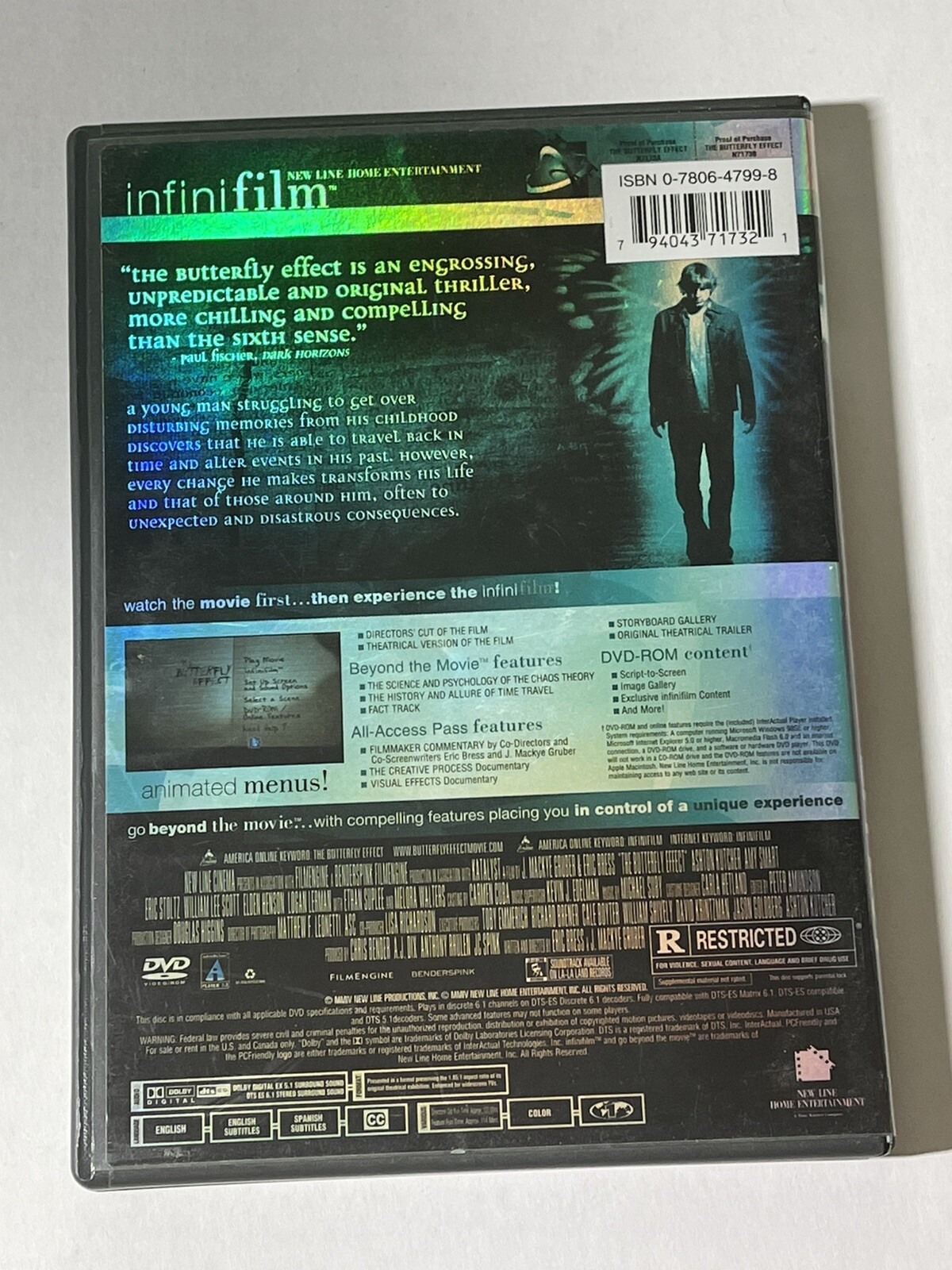The Butterfly Effect (DVD, 2004, Infinifilm Theatrical Release ...