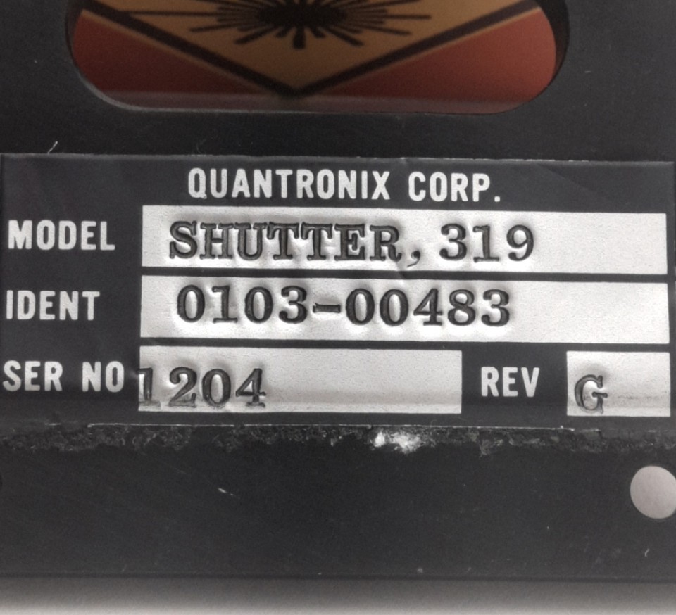 Quantronix Shutter. 319, 0103-00483 Laser Shutter Module, For IM-0103 ...