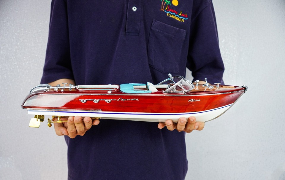 1:16 Riva Aquarama Boat 21" Wooden Ship Handcrafted Model Italian Speed ...