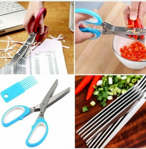 1Pc 5 Blade Shredding Scissors Shears Shed Paper Document Kitchen ...