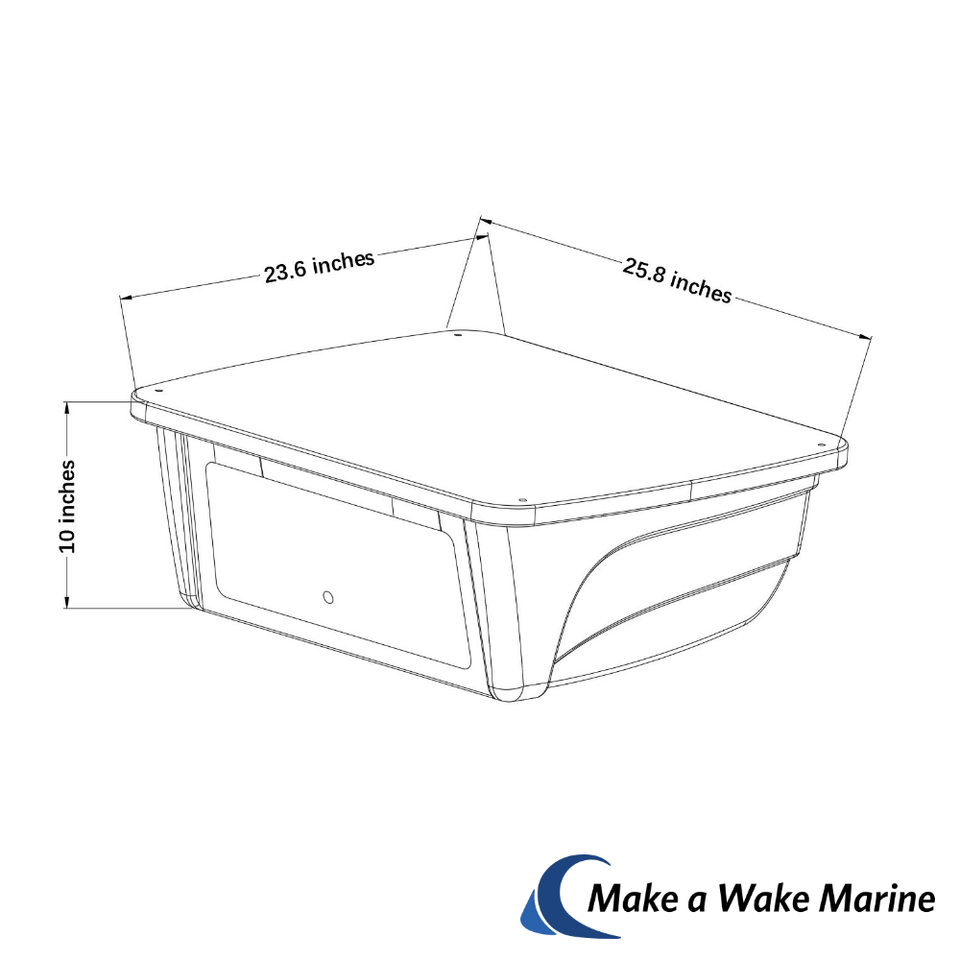 T-Top Electronics Storage Box BLACK center console boats marine clamps ...