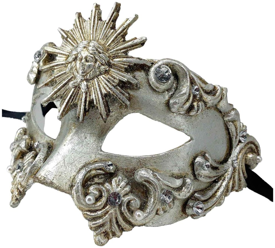 Colombina Barocco Sole Silver Venetian Italian Made Masquerade Womens ...