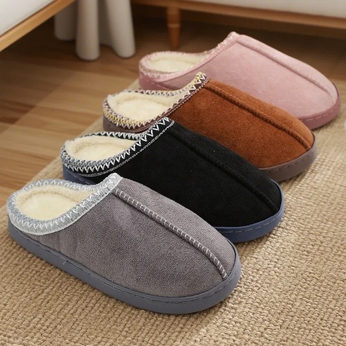 WOMENS LADIES WARM FAUX FUR SNUGG SLIP ON IN OUT DOOR SLIPPERS SHOES ...